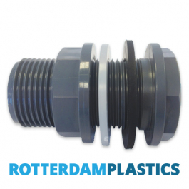 PVC Doorvoer PVC 1 1/2 Inch buitendraad, pvc doorvoer